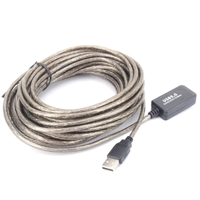10M USB 2.0 Type A Male To Female Extension Extender Cable Cord Black ...