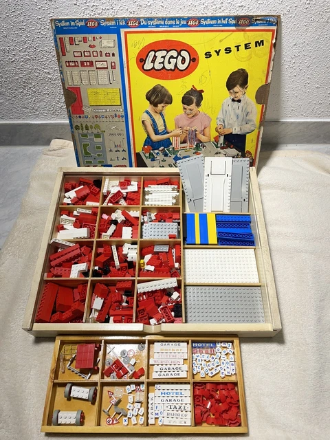 HOLZBOX SET LEGO System im Spiel Baukasten 60er Jahre + bedruckte ...