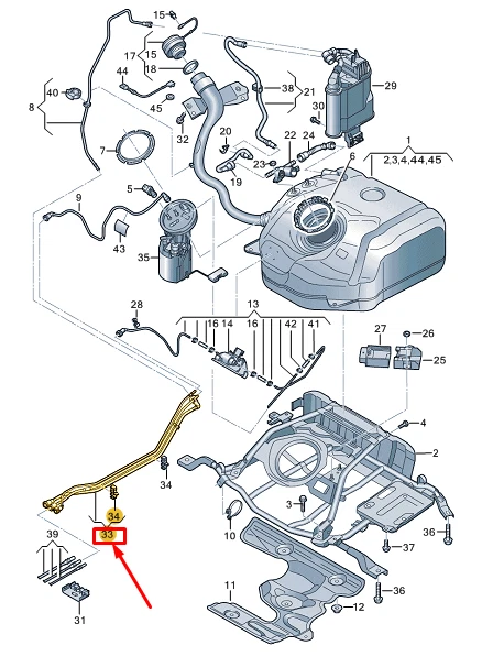 NEW VW GOLF CD MK8 Fuel Line 5Q0201079L £133.00 - PicClick UK