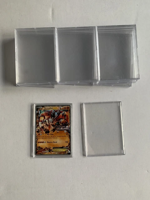 17X CARD DISPLAY Case Plastic Shell TCG Pokemon Yugioh Topps UK USED £ ...