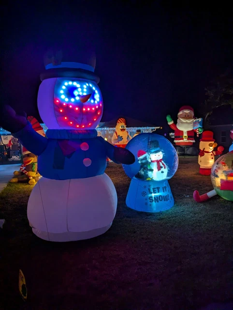 GEMMY AIRBLOWN INFLATABLE IRIDESCENT SNOWMAN LED 9 FT Used $86.00 ...