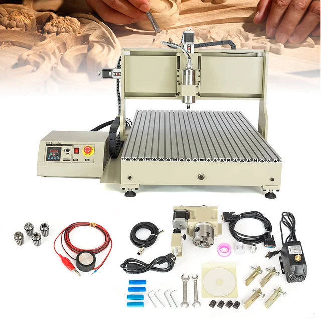 CNC 6090 2.2KW 4 Axis Router Desktop Engraver Metal Drilling Milling ...