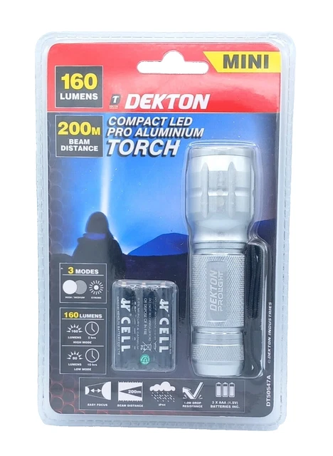 SMALL POWERFUL TORCH Aluminium LED Bulb 200m Distance 3 Modes 160 ...