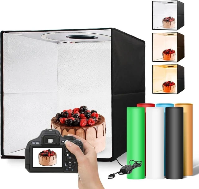 40X40 CM PORTABLE Folding Photo Studio Light Box, with Ring Colour ...