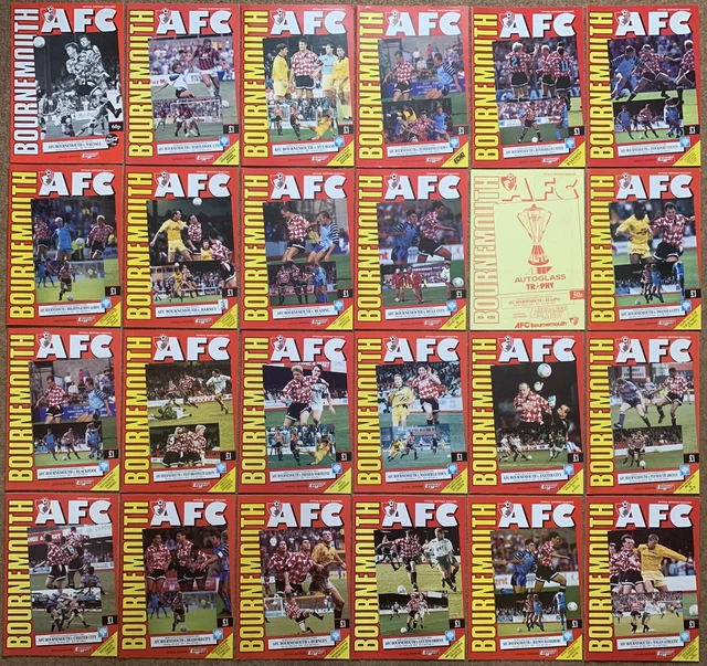 AFC BOURNEMOUTH 1992 1993 HOME FOOTBALL PROGRAMME COLLECTION ...