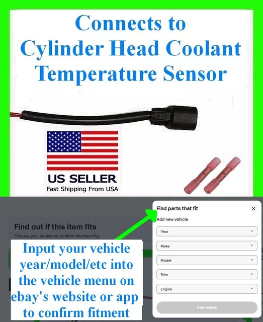 FITS FORD ENGINE Coolant Cylinder Head Temperature Sensor Connector ...
