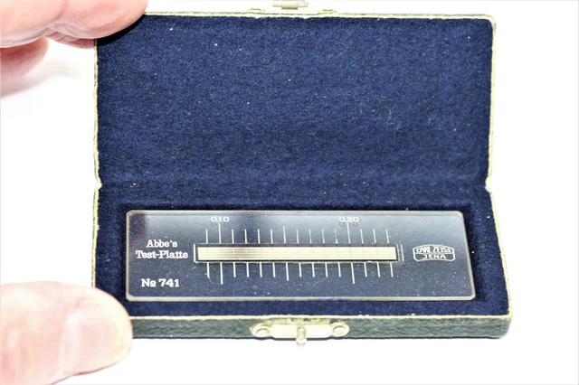 CARL ZEISS ABBE'S Test Platte, Microscope Slide In Orig. Case ...