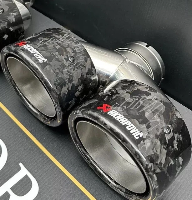 GLOSS FORGED CARBON Fibre Akrapovic Exhaust Tip 4.5” 1 X Y Piece ...