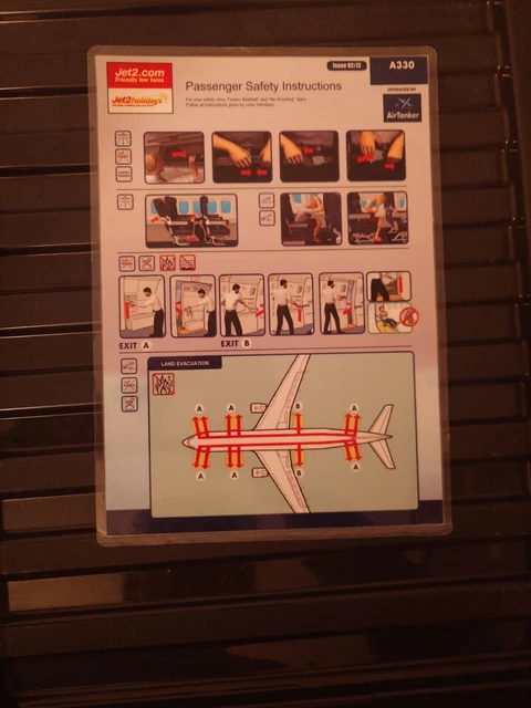 JET2 OP AIR Tanker Airbus A330 24022017 Safety Card £20.00 - PicClick UK