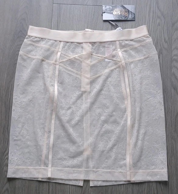 BNWT M&S ROSIE Women/Ladies Pale Opaline Satin & Lace Waist Slip Size ...