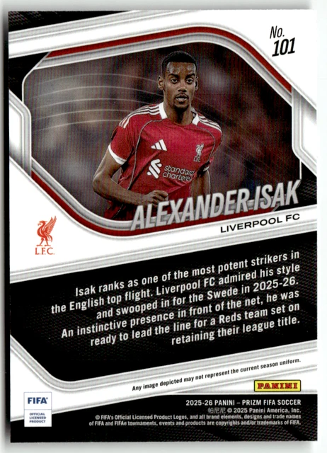 PANINI PRIZM FIFA 2025-26 Tarjeta #101 Alexander Isak Base EUR 1,00 ...