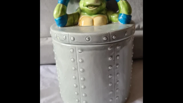 TEENAGE MUTANT NINJA Turtles Ceramic Canister/Cookie Jar Leonardo 1990 ...