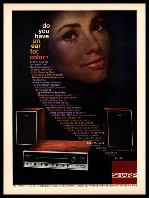 1970 SHARP PARAMUS NJ Color Stereo System Amp Tuner Speakers Vintage ...