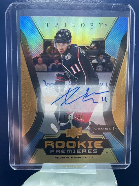 2023-24 UD TRILOGY Adam Fantilli Rookie Premieres Gold Auto 102/149 ...
