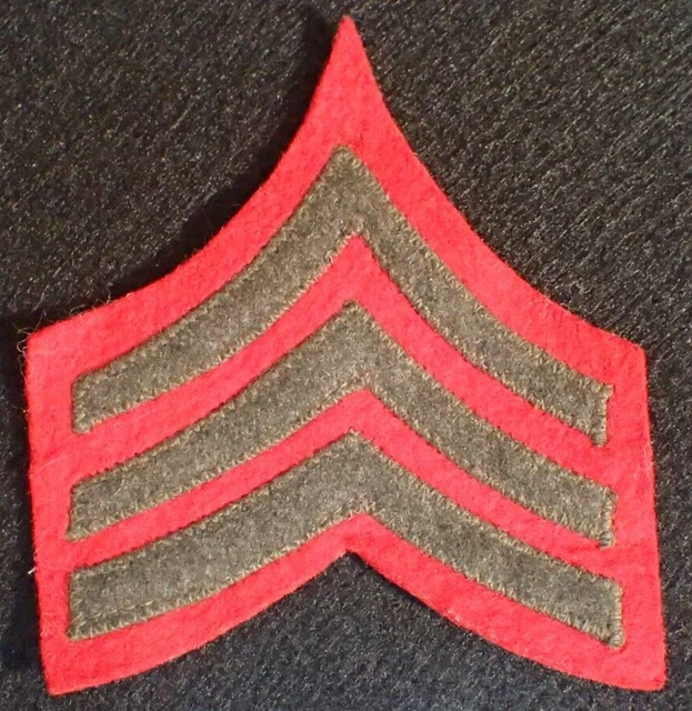 WWII USMC MARINE Corps Sergeant Chevrons (single) Class A Wool WW2 ...