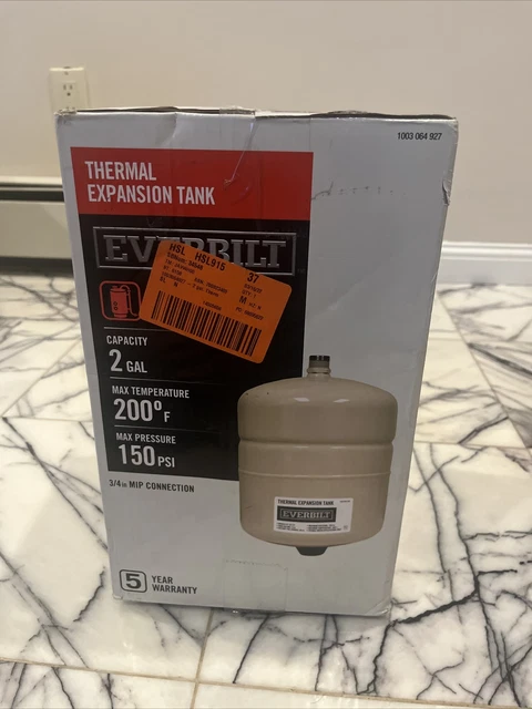 EVERBILT WATER HEATER 2 Gallon Thermal Expansion Tank Model EF-TET-2T ...