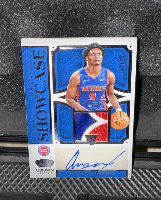 2023-24 CROWN ROYALE Ausar Thompson PATCH ROOKIE AUTO/25 Pistons RPA ...