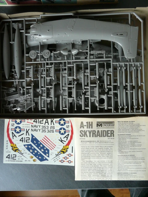 MAQUETTE AVION MONOGRAM 1/48 Ref 5419 A-1H Skyraider EUR 34,90 ...