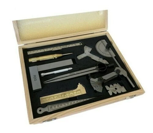 11PC MEASURING TOOL Set Ruler Square Gauges Protractor Rdgtools £38.50 ...