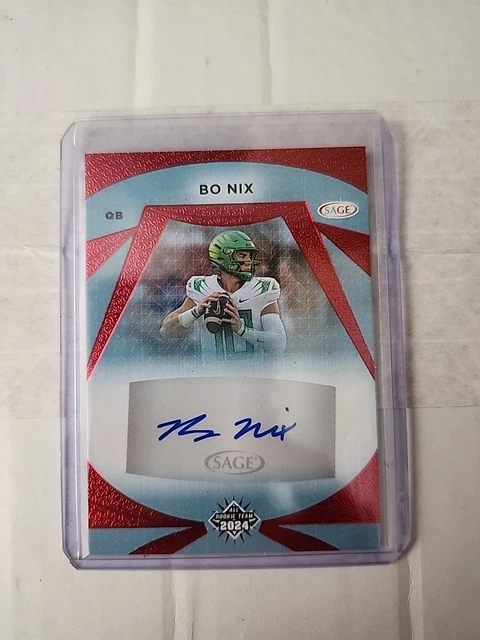 BO NIX BRONCOS Oregon 2024 SAGE High Series Autografo All Rookie Team ...