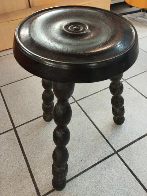 ANCIEN TABOURET BOIS déco rustique champêtre art populaire old wooden ...