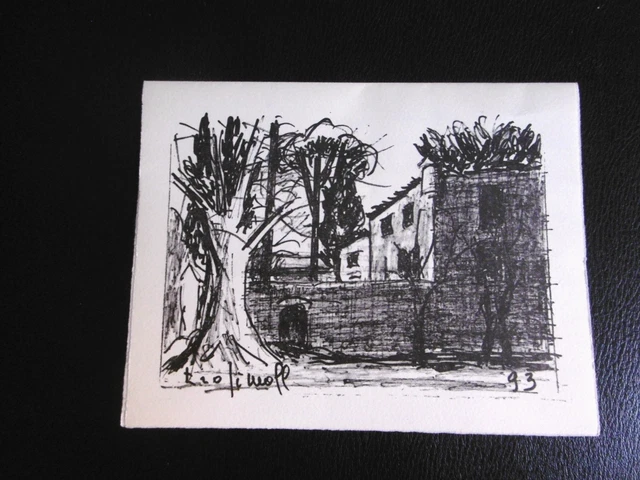 TROFIMOFF PIERRE GRAVURE 1993 Village Le Revest les Eaux Chateau Envoi ...