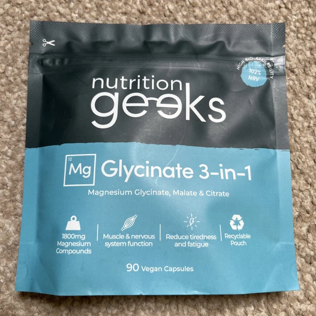 NUTRITION GEEKS MAGNESIUM Glycinate 3-in-1 Capsules Gluten-Free, Vegan ...