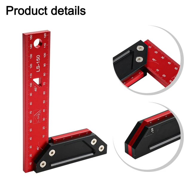 PROFESSIONAL CARPENTER SQUARE with Double Sided Scale for Enhanced ...