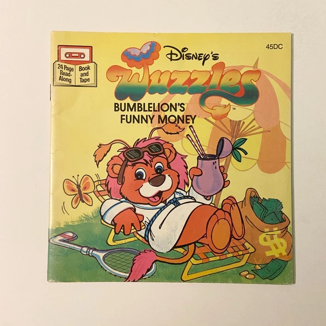 VINTAGE 1985 DISNEYS Wuzzles Bumblelions Funny Money Read Along Book ...