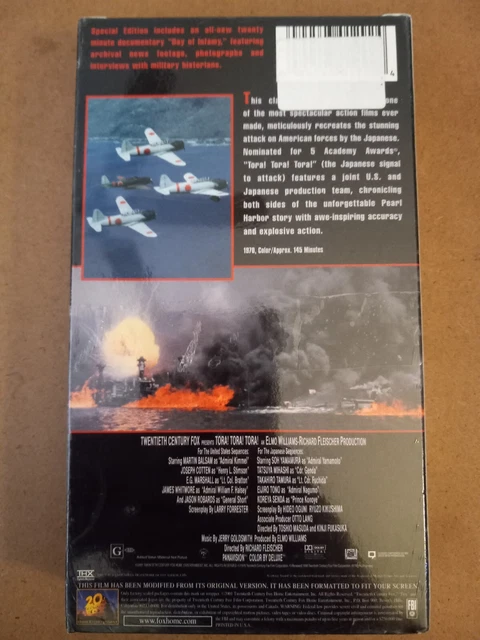 TORA! TORA! TORA! VHS Toshio Masuda Jason Robards Brand New Sealed $7. ...