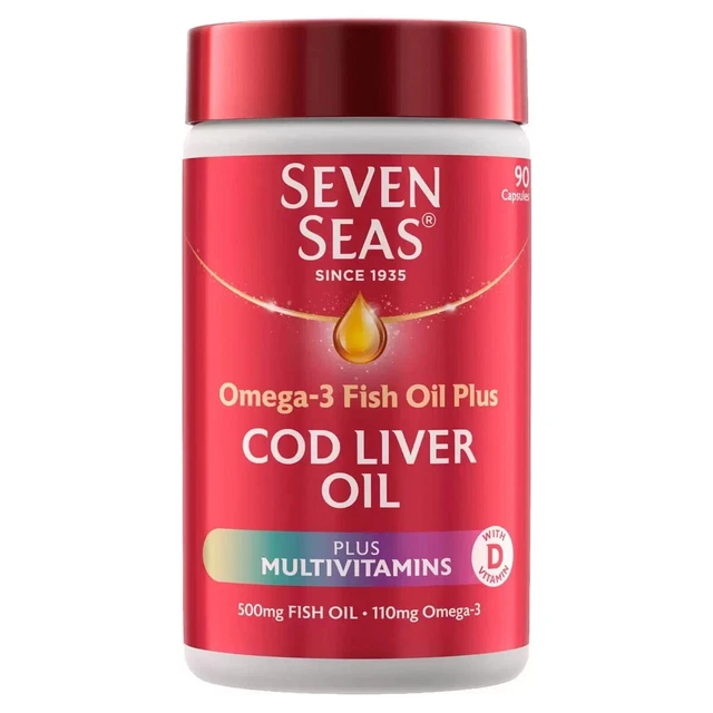 SEVEN SEAS OMEGA-3 Fish Oil Plus Cod Liver Oil And Multivitamins - 90 ...