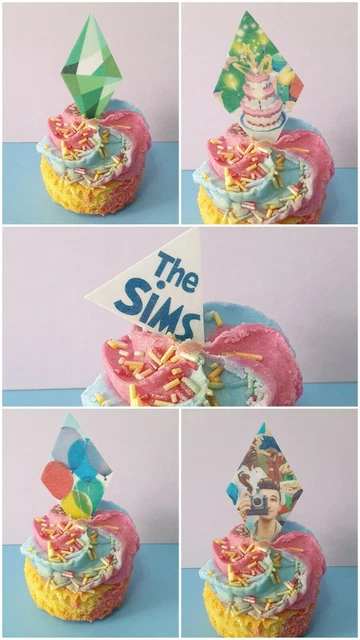 THE SIMS CAKE topper PRECUT Edible wafer X17 cake Green diamond 💎 ...