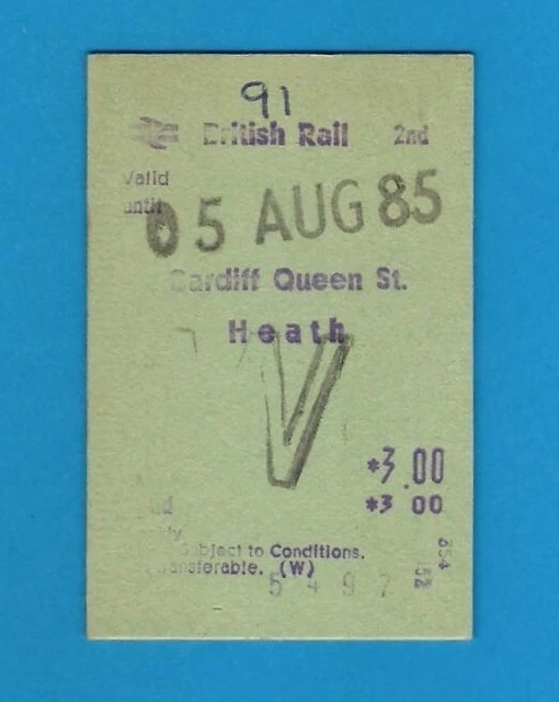 BRITISH RAIL SEASON Ticket - BR(W) 2nd Weekly - Cardiff Queen St ...