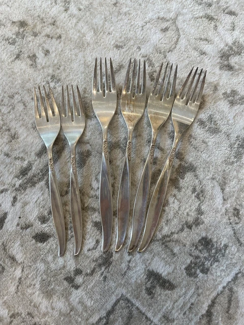 VINTAGE ONEIDA COMMUNITY silverplate rose pattern set of 6 forks $22.99 ...