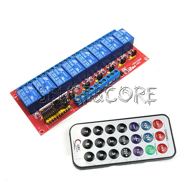 12V MULTI-FUNCTION INFRARED Remote Control 8-Channel Relay Module ...