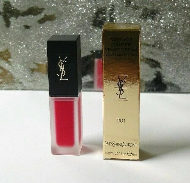 YVES SAINT LAURENT YSL Tatouage Couture Velvet Cream Lipstick 201 Rouge ...