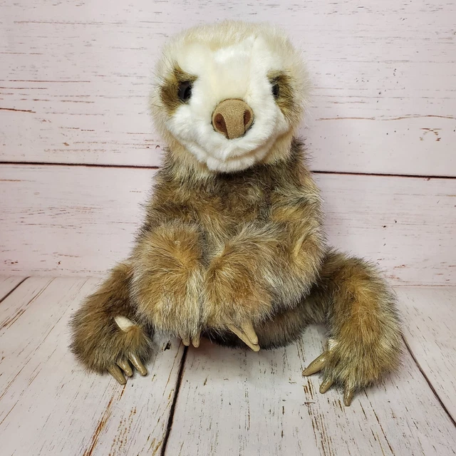 FOLKMANIS BABY THREE TOE SLOTH Hand Puppet Plush Realistic Full Body 12 ...
