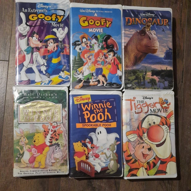 6 VHS TAPES Disney Goofy Winnie The Pooh Tigger Movie Dinosaur ...