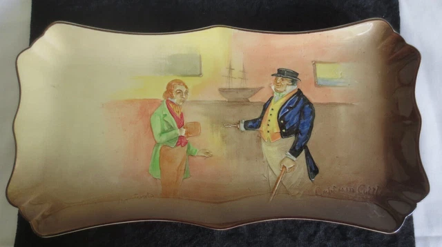 VINTAGE ROYAL DOULTON Captain Cuttle Sandwich Tray With Raised Design ...