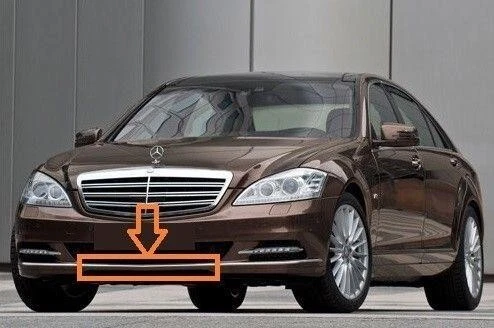 MERCEDES MB S Class W221 Pare-Chocs Avant Centre Chrome Garniture ...