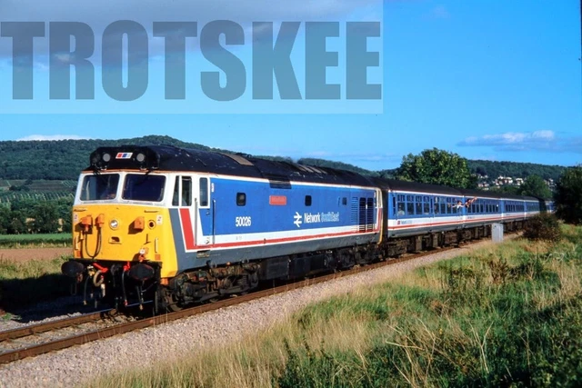 35MM SLIDE BR British Railways Diesel Loco Class 50 50026 Ledbury 1988 ...