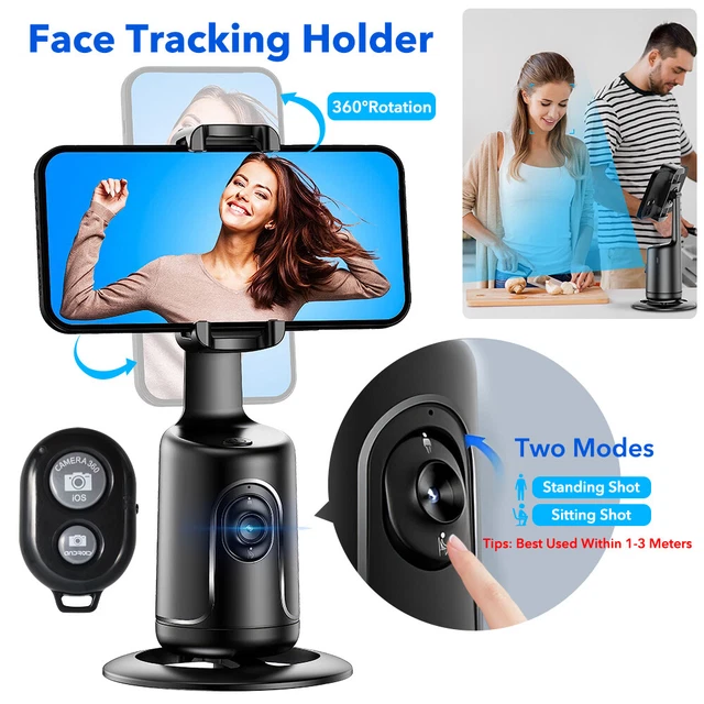 REMOTE 360° AUTO Face Tracking Gimbal AI Smart Selfie Stick Phone ...