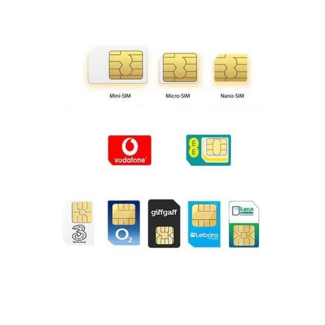 5G SIM CARDS Pay As You Go O2 VODAFONE EE GIFFGAFF THREE LYCA SMARTY ...