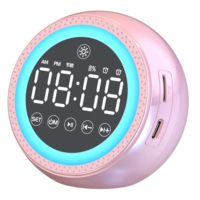 MULTI FUNCTIONAL ALARM Clock Bluetooth Speaker Night Light Bedroom ...
