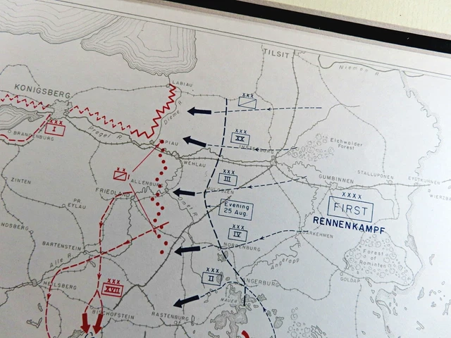 WW1 MILITARY MAP Battle of Tannenberg Campaign Prussia Axis Troops USMA ...