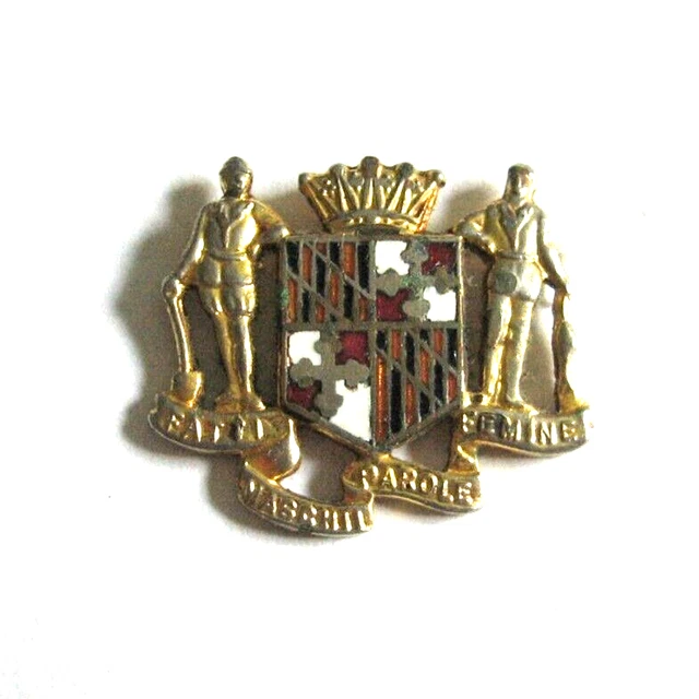 VTG BALTIMORE CITY Police Shirt Lapel Pin Maryland Heraldic Shield ...
