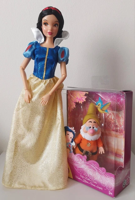 LOT POUPÉE BLANCHE-NEIGE et les 7 nains_Disney & Nain Prof de Mattel ...