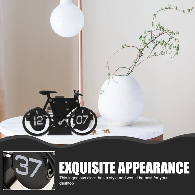 1 HORLOGE MÉCANIQUE numérique à bascule en forme de vélo, décoration de ...
