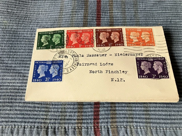 1940 CENTENARY OF 1st adhesive postage stamp FIRST DAY COVER £5.99 ...