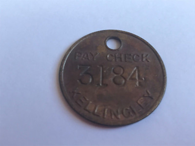 ORIGINAL KELLINGLEY COLLIERY Pit Check Token Tally £19.50 - PicClick UK